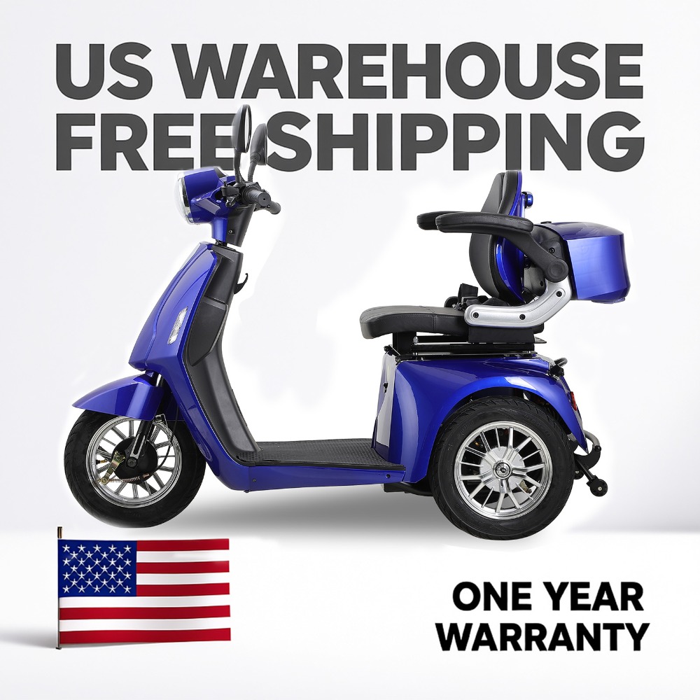 AFD2D-3L Blue Three Wheel Mobility Scooter