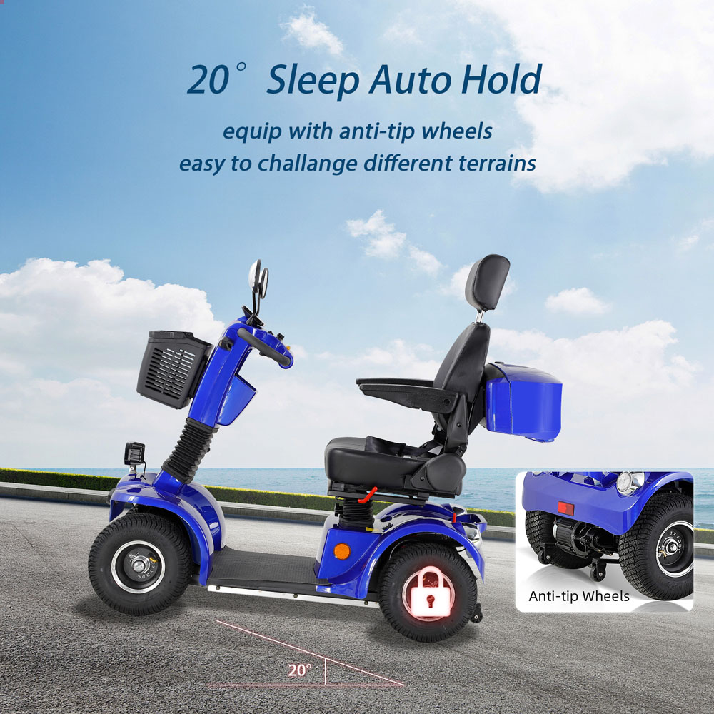 ZVGREEN BSH Blue Electric 4-Wheel Mobility Scooter