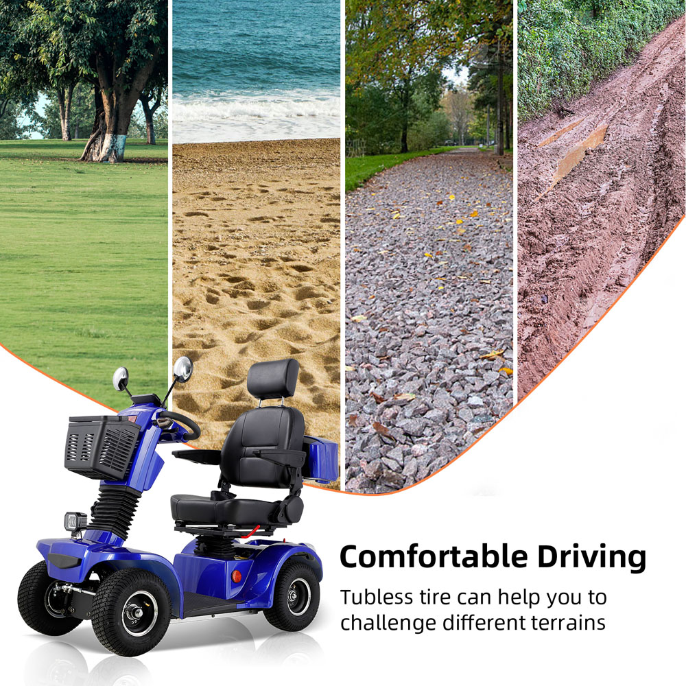 ZVGREEN BSH Blue Electric 4-Wheel Mobility Scooter